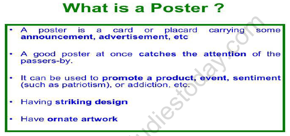 CBSE Class 12 English Poster Making Worksheet Set A